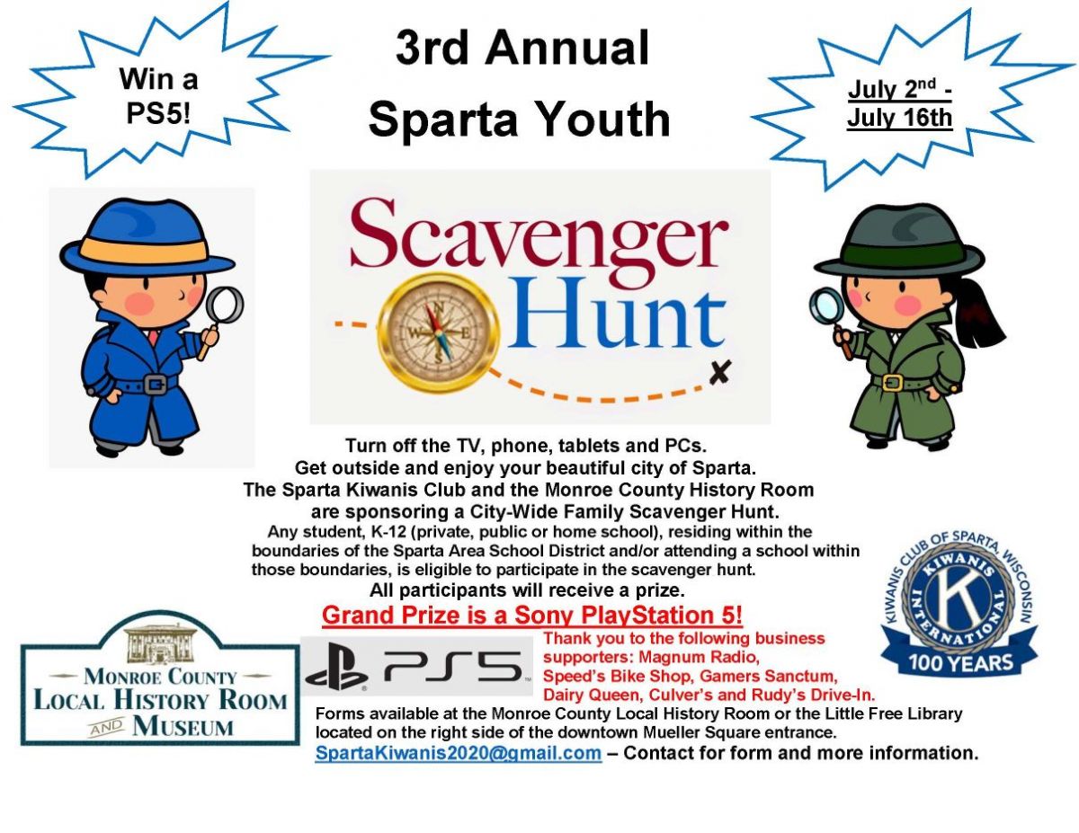 3rd Annual Sparta Youth Scavenger Hunt Begins July 2 Monroe County