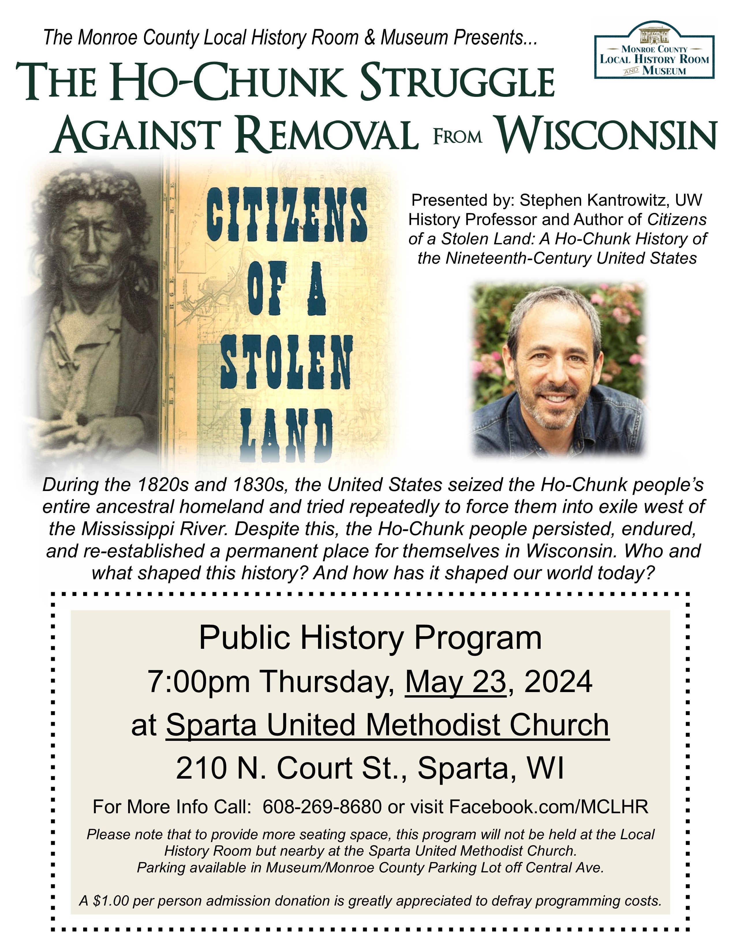 May 23 History Program: "The Ho-Chunk Struggle Against Removal from ...
